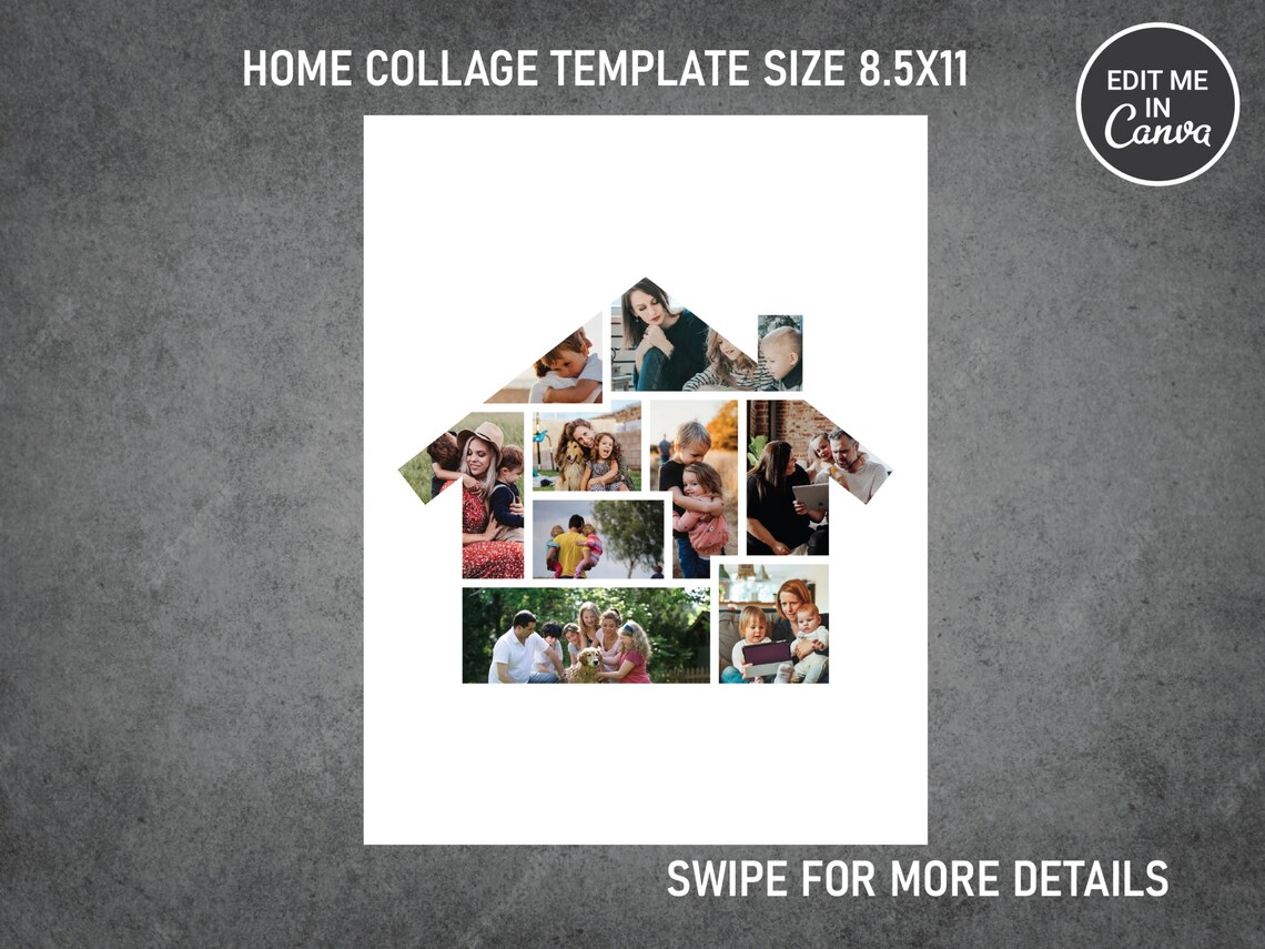 Home Photo Collage Template PDF 8.5x11 Inch | Canva - Etsy