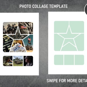 U.S Army Military Veteran Collage Template Canva PDF | Memorial Collage ...