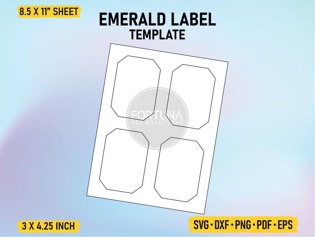 Emerald Label Template SVG Cut File Vector Cricut Png Dxf Eps PDF - Etsy