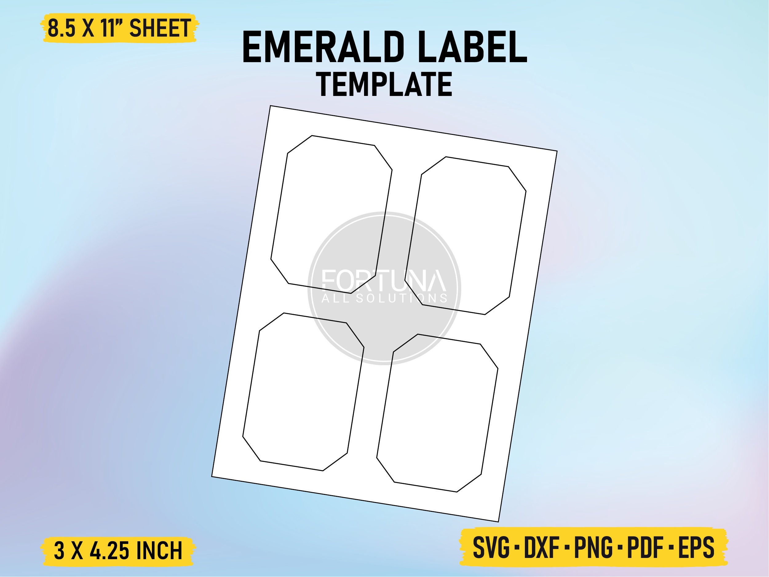 Emerald Label Template SVG Cut File Vector Cricut Png Dxf Eps PDF - Etsy