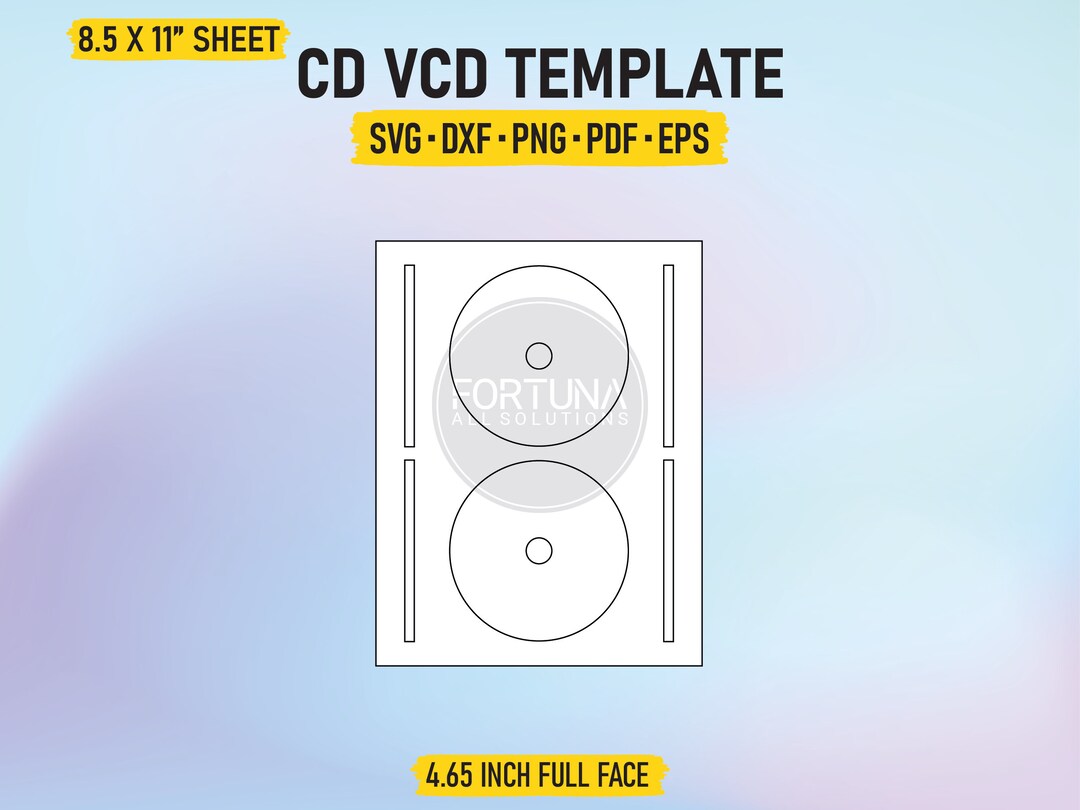 Full Face CD DVD Disc Blu-ray Label Template SVG Cut File Vector Cricut ...