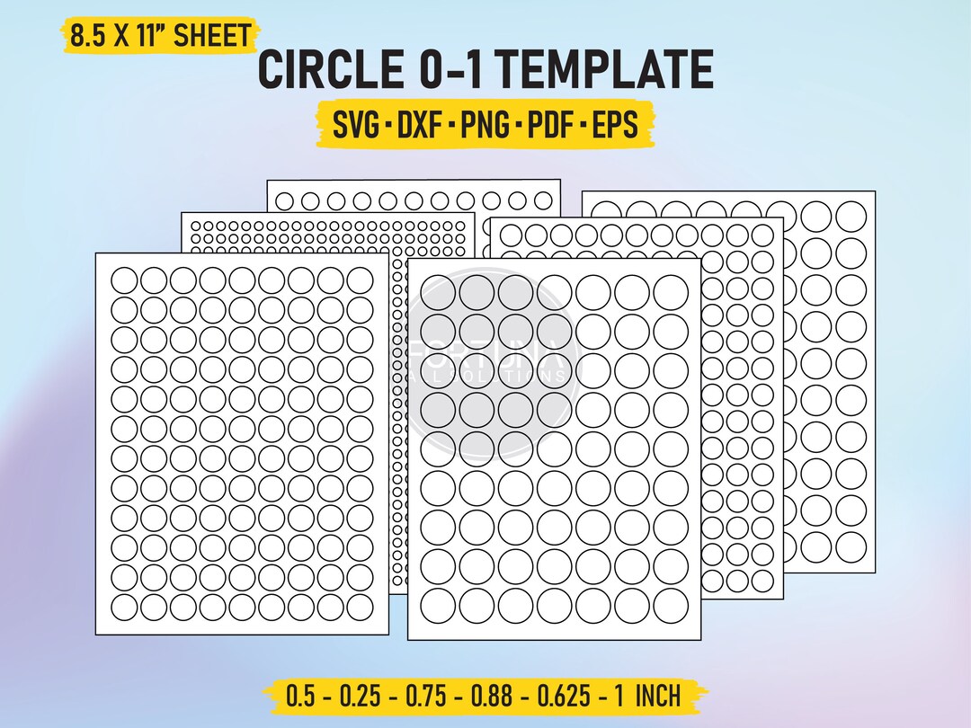 Circle Label 0.25 Inch 0.5 Inch 0.75 Inch 0.625 Inch 0.88 Inch 1 Inch ...