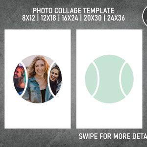 Tennis Ball Sport Photo Collage Template Canva PDF | Memorial Collage ...