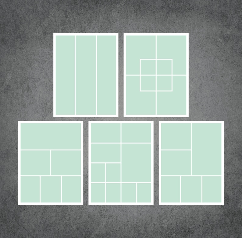 25 Image Collage / Pic Collage / Photo Collage Template PDF 8.5x11 Inch ...