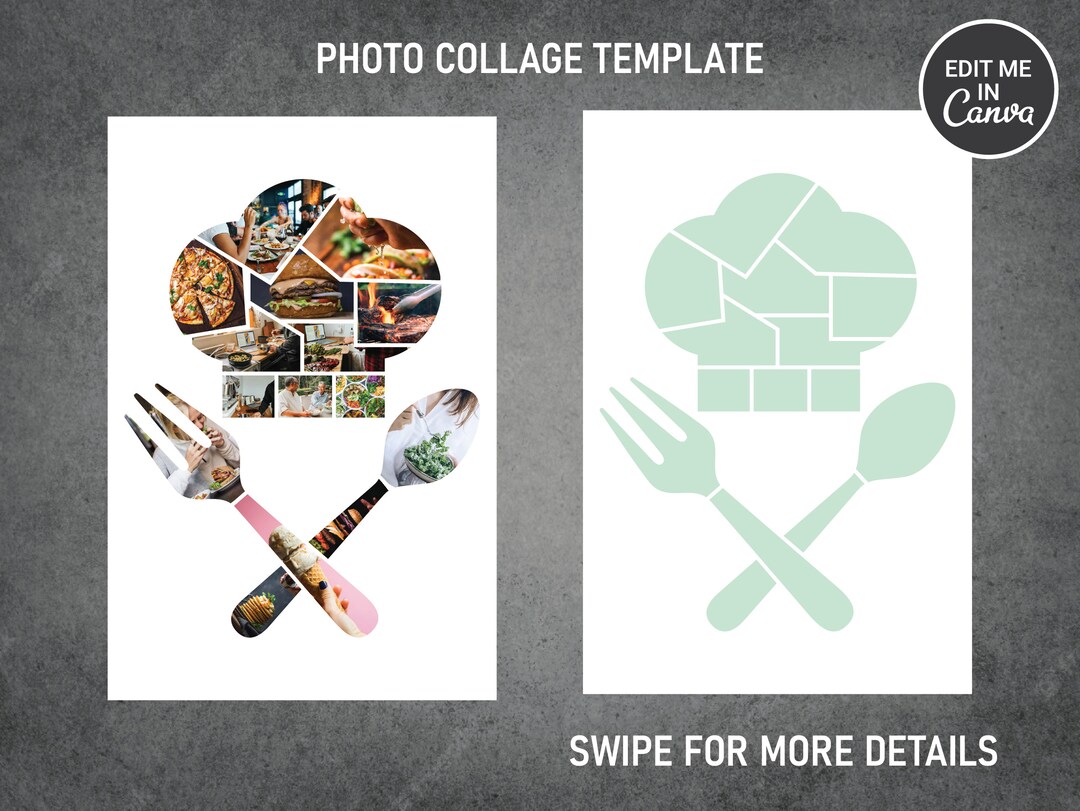 Chef Baking Cooking Photo Collage Template Canva PDF | Memorial Collage ...