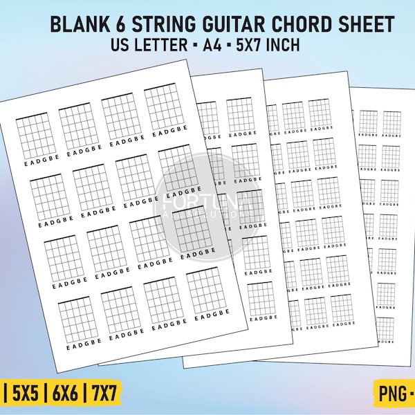 Guitar Chord Chart - Etsy