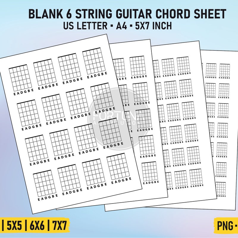 Guitar Chord Chart - Etsy