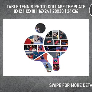 Table Tennis Ping - Pong Photo Collage Template Canva PDF | Memorial ...