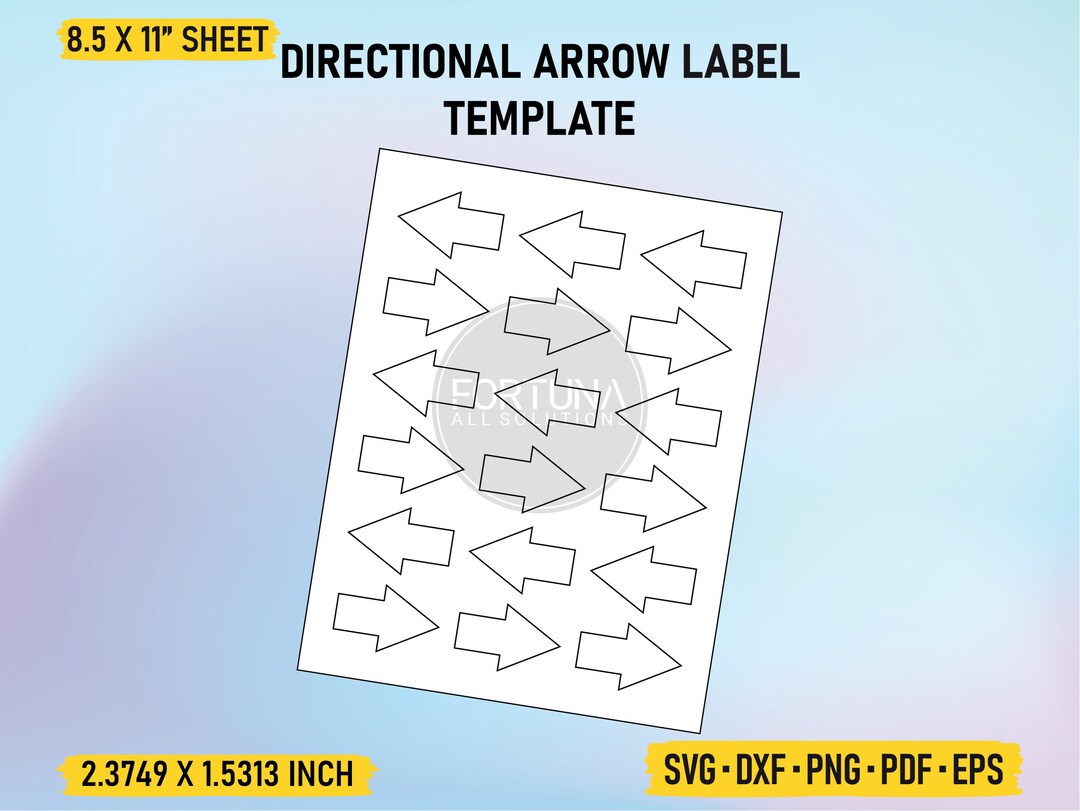 Directional Arrow Label Template SVG Cut File Vector Cricut Png Dxf Eps ...
