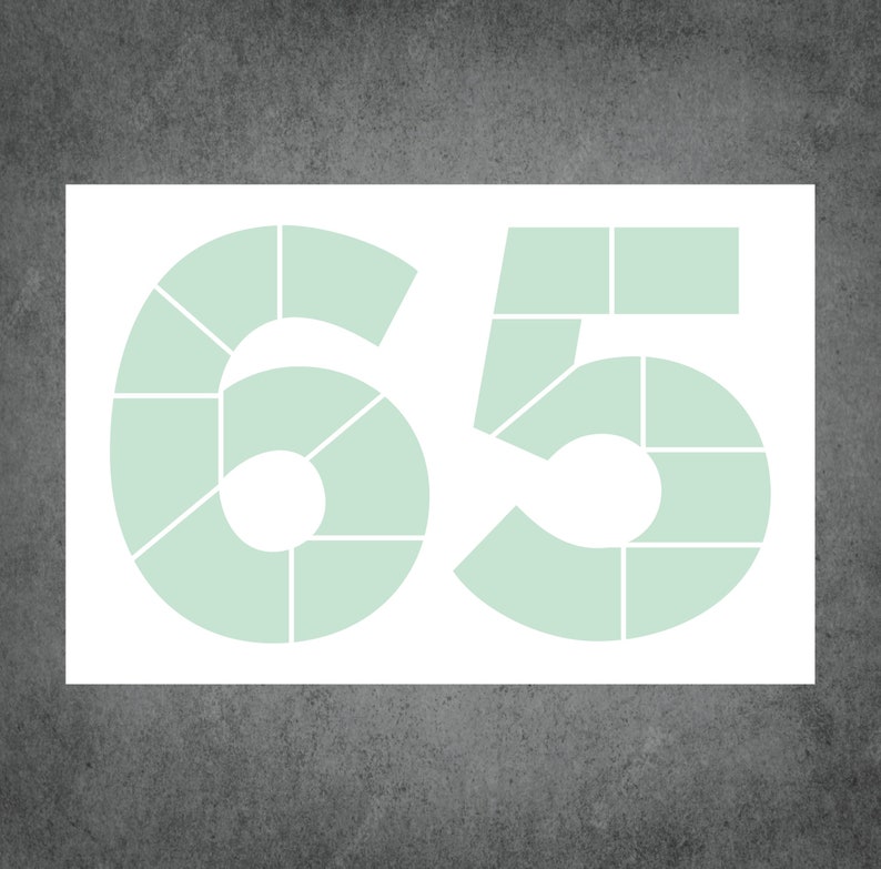 65th Birthday Number Photo Collage PDF / Pic Collage / Image Collage ...
