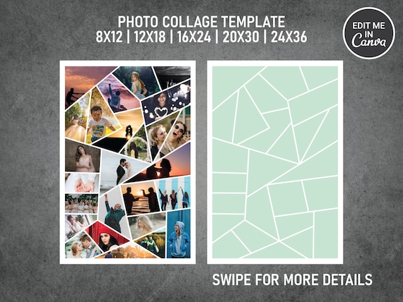 Photo Collage Template for 26 Photos Memorial Collage - Etsy