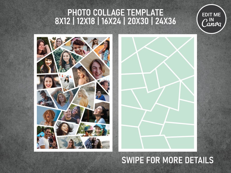 Photo Collage Template for 24 Photos | Memorial Collage | Funeral ...