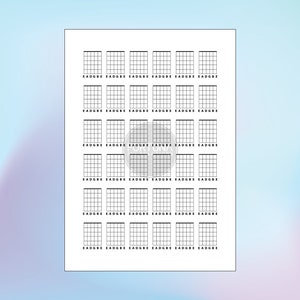 Blank Printable Guitar Chord Charts Diagram Sheet 6 String PDF PNG | A4 ...