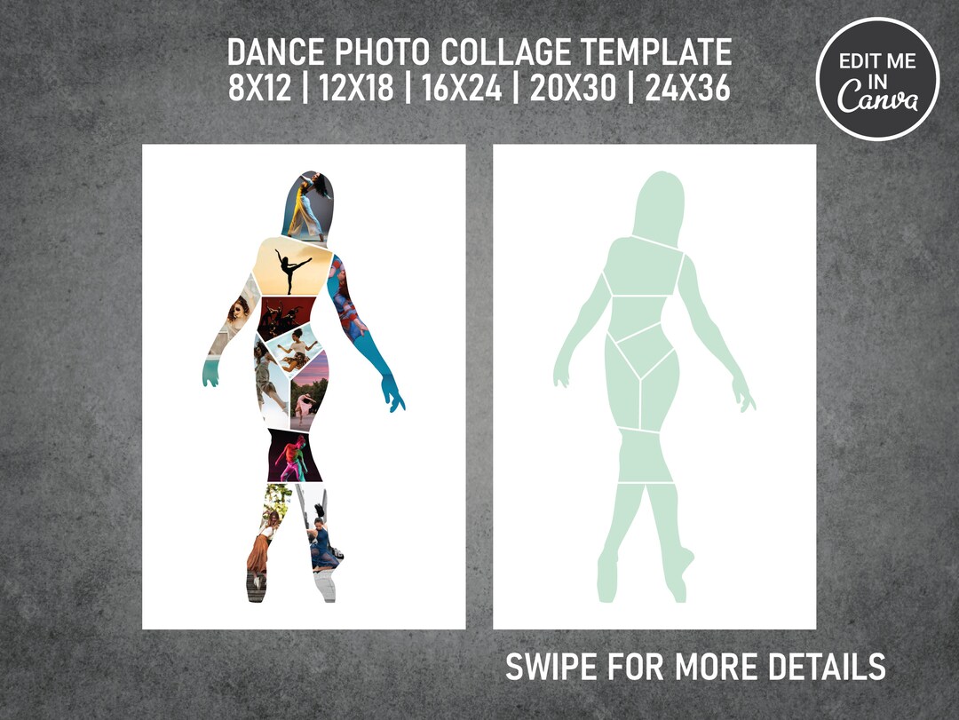 Women Dance Photo Collage Template Canva PDF | Memorial Collage 8x12 ...