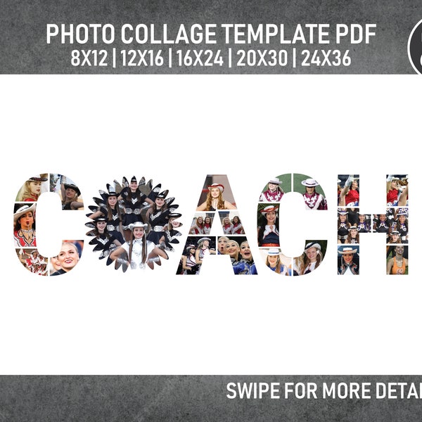 Cheerleader Photo Collage Template - Etsy