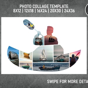 Canoe Kayak Adventure Photo Collage Template Canva PDF | Memorial ...