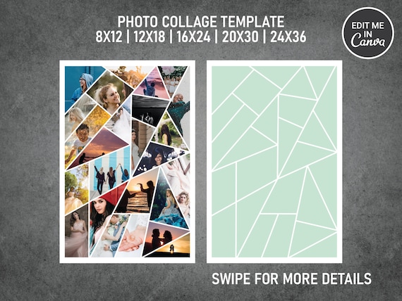 Photo Collage Template for 25 Photos Memorial Collage - Etsy
