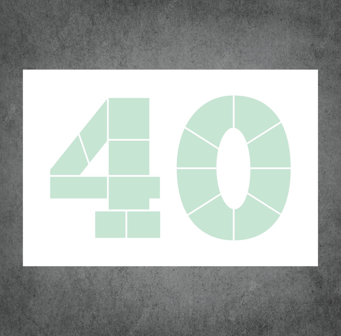 40th Birthday Number Photo Collage PDF / Pic Collage / Image - Etsy