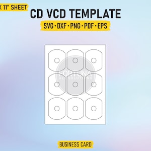 Business Card CD Label Template SVG Cut File Vector Cricut Png Dxf Eps ...