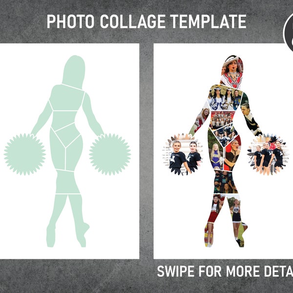Cheerleader Photo Collage Template - Etsy