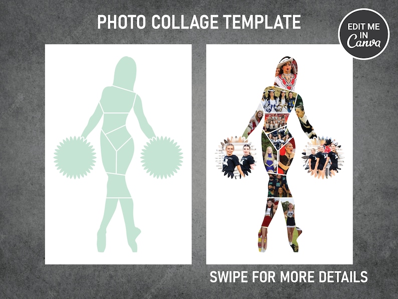 Drill Team Dance Cheerleader Photo Collage Template Canva PDF ...