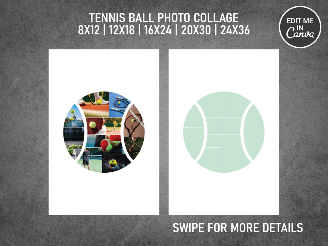Tennis Ball Photo Collage PDF / Pic Collage / Image Collage Template ...
