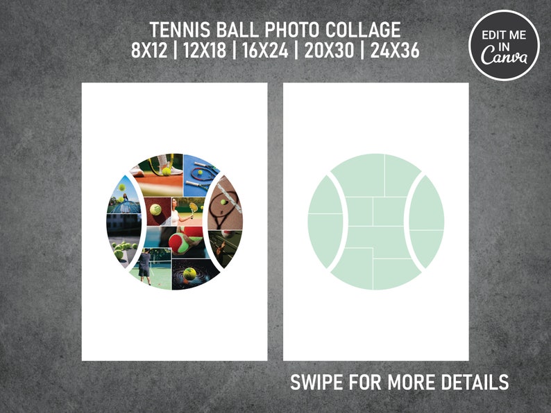 Tennis Ball Photo Collage PDF / Pic Collage / Image Collage - Etsy