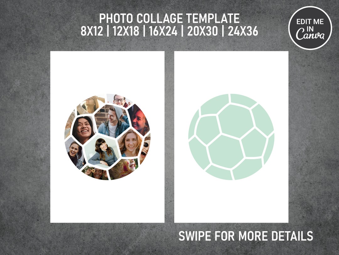 Soccer Football Sport Photo Collage Template Canva PDF | Memorial ...