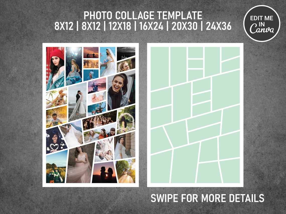 Photo Collage Template for 26 Photos Memorial Collage - Etsy