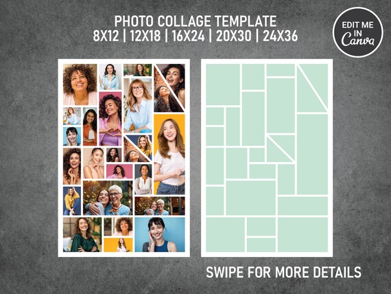 Photo Collage Template for 25 Photos Memorial Collage - Etsy