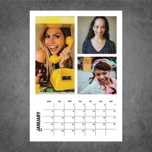 2025 Calendar Photo Collage Template Canva PDF | US Letter | A4 ...