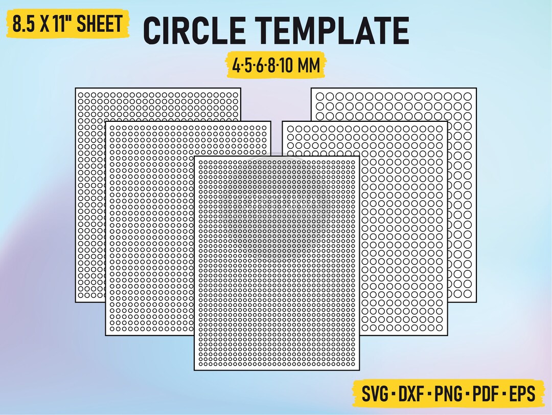 Circle Label Template 4MM | 5MM | 6MM | 8MM | 10MM SVG Cut File Vector ...