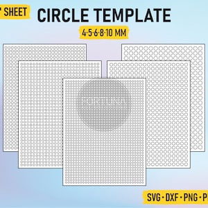 Circle Label Template 4MM | 5MM | 6MM | 8MM | 10MM SVG Cut File Vector ...