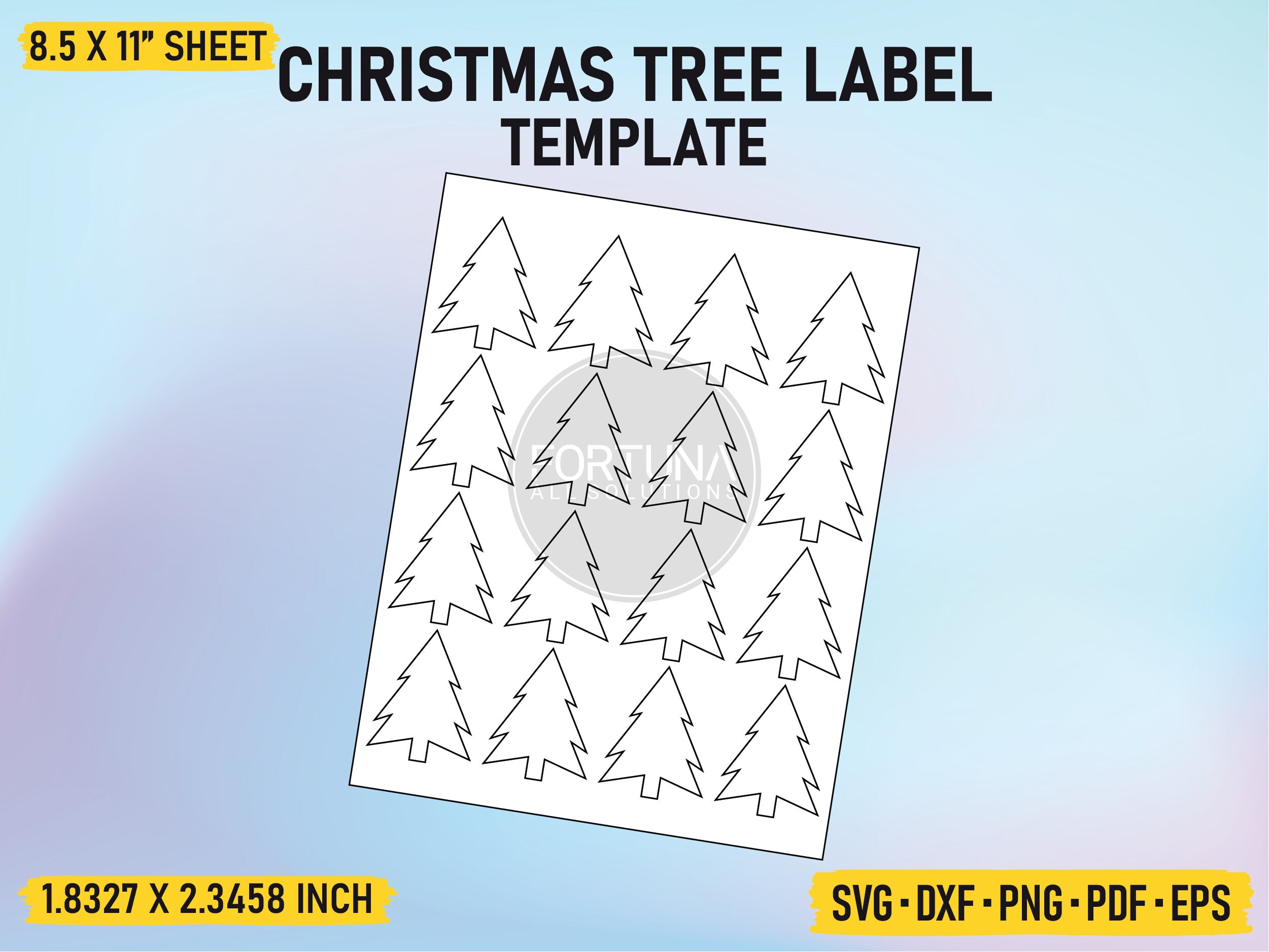 Christmas Tree Label Template SVG Cut File Vector Cricut Png Dxf Eps ...