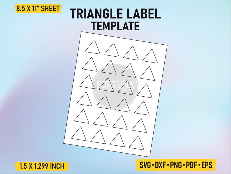 1.5 X 1.299 Inch Triangle Label Template SVG Cut File Vector - Etsy