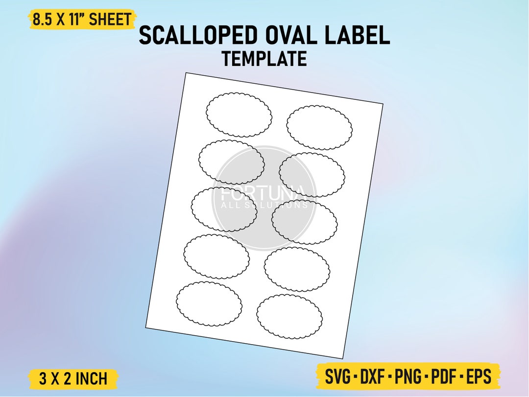 Scalloped Oval Label Template SVG Cut File Vector Cricut Png Dxf Eps ...