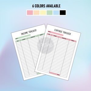 Budget Tracker Printable PDF Digital Planner Income | Expense | Bill ...