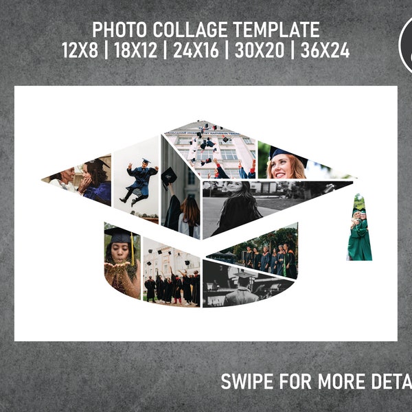 Graduation Cap Photo Collage - Etsy UK