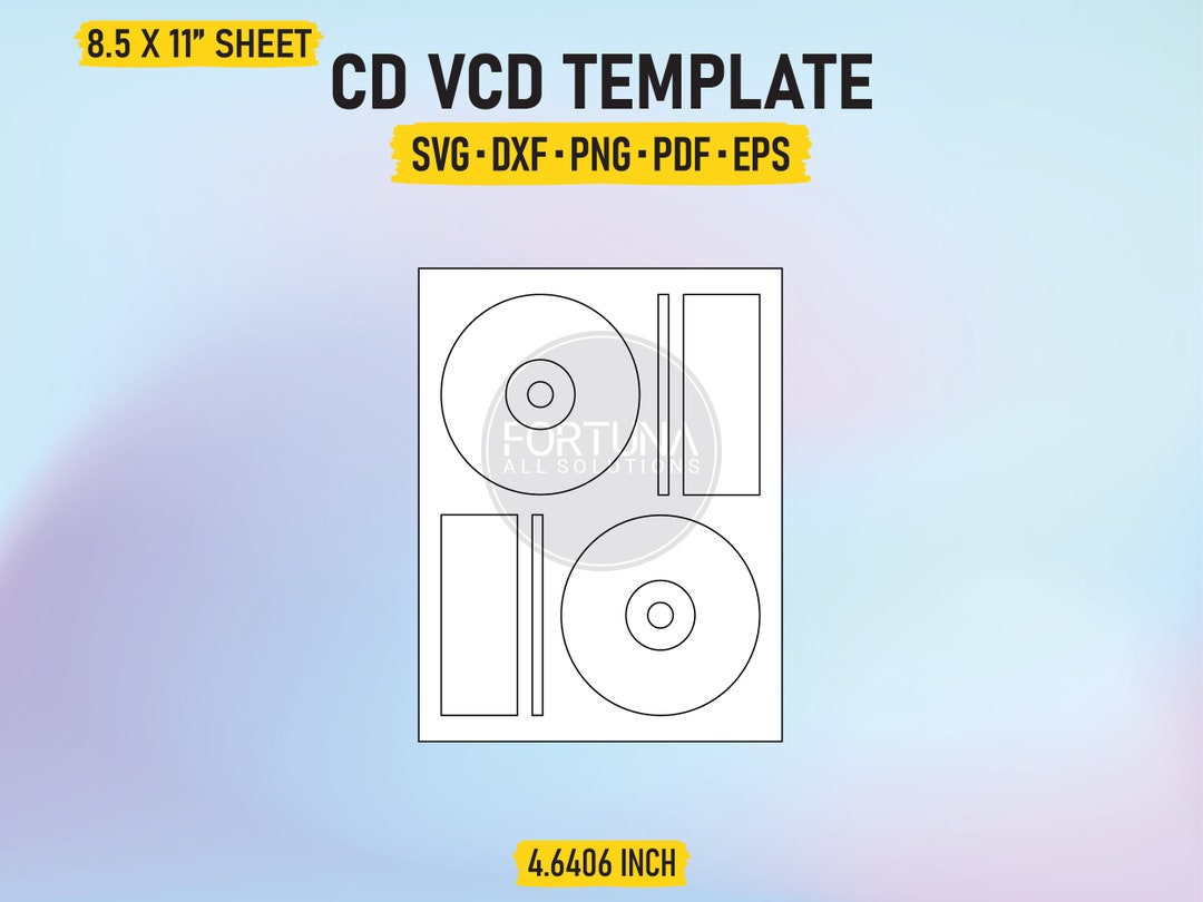 4.6406 Inch CD DVD Disc Blu-ray Label Template SVG Cut File Vector ...
