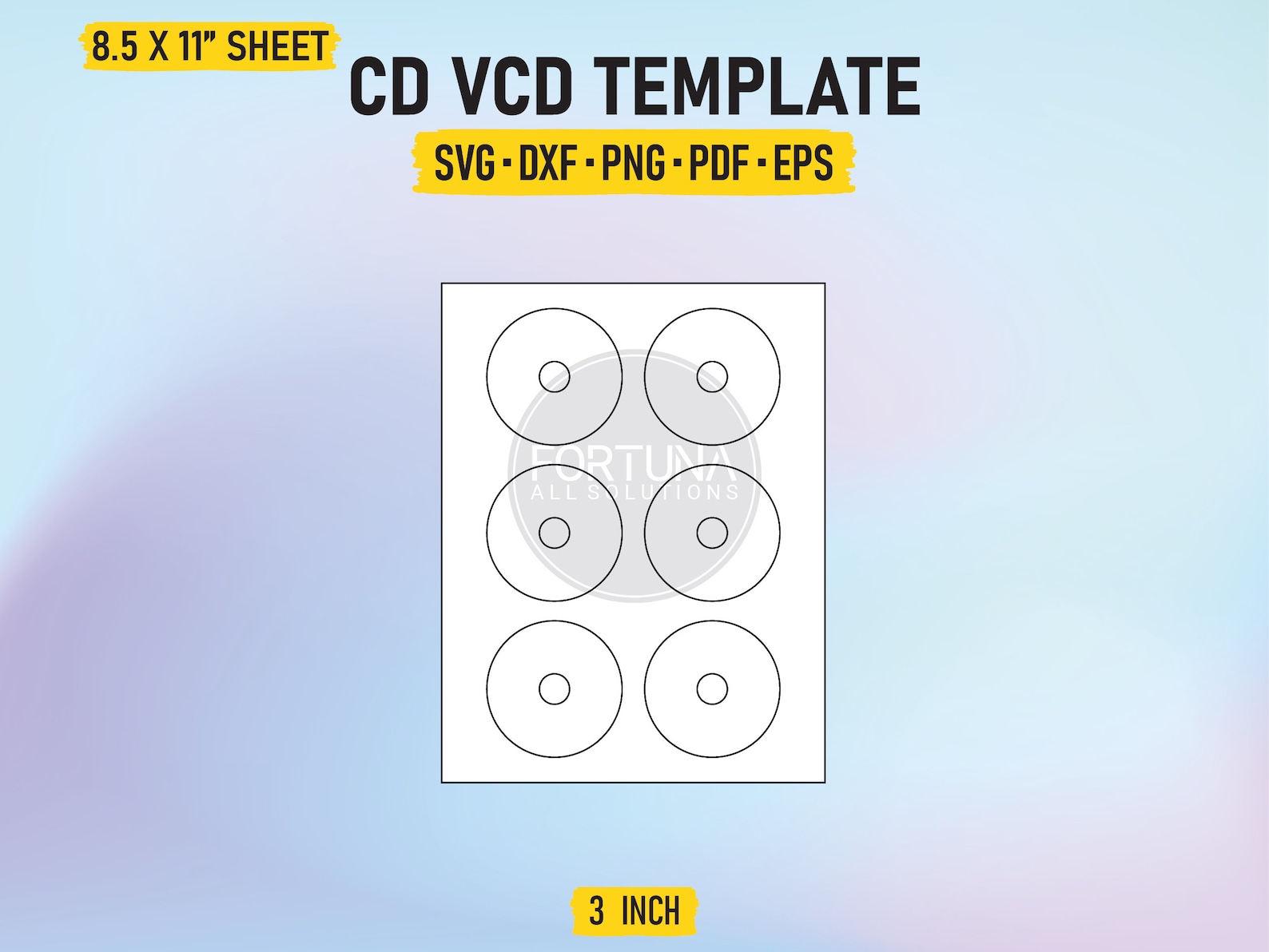 3 Inch Mini CD DVD Label Template SVG Cut File Vector Cricut - Etsy