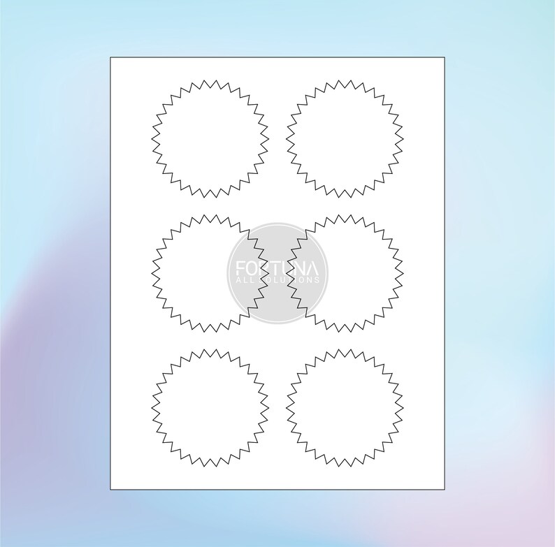 Circle Starburst Label Template SVG Cut File Vector Cricut Png Dxf Eps ...