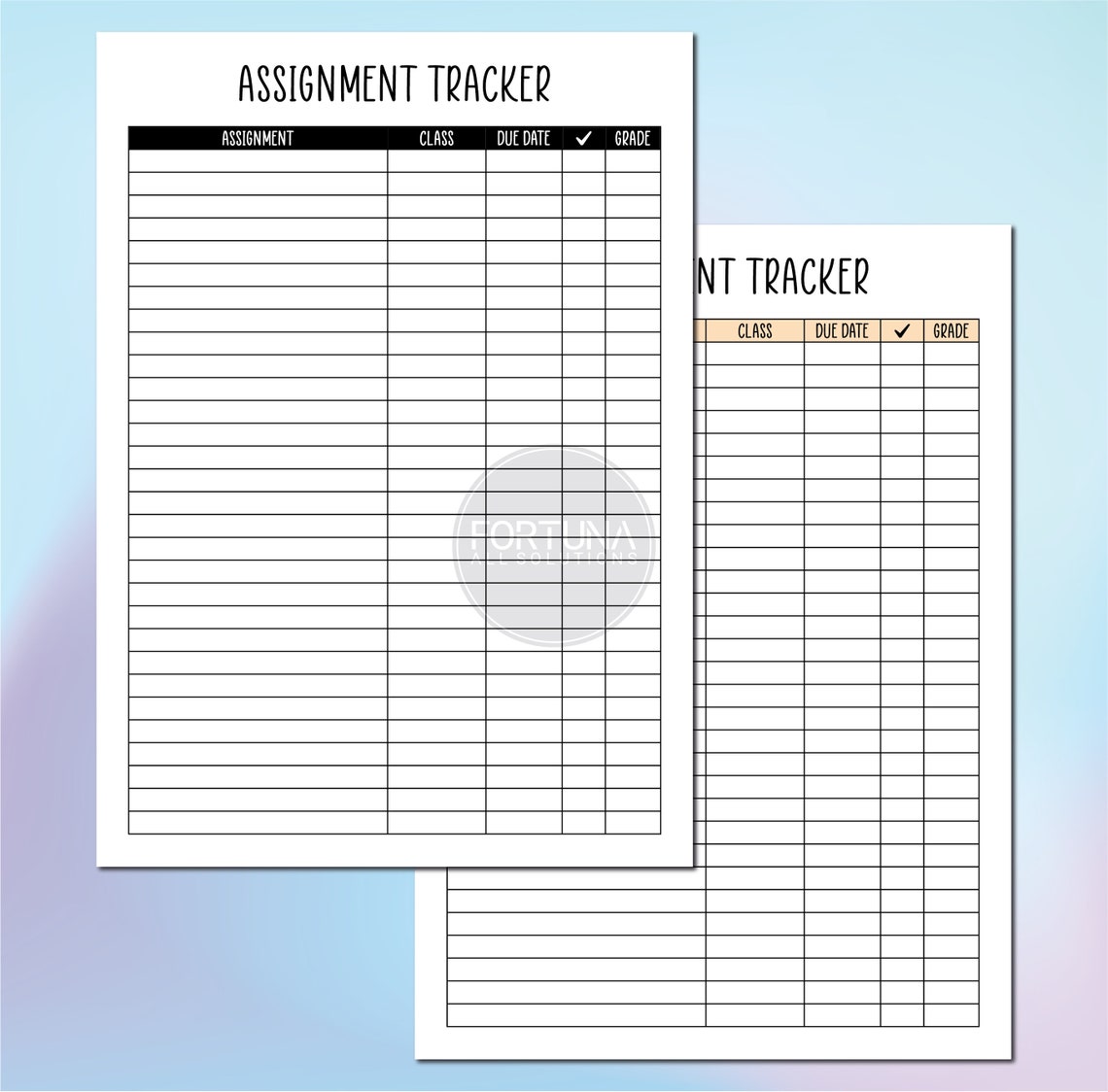 Assignment Tracker Printable Homework Planner Log Template School ...