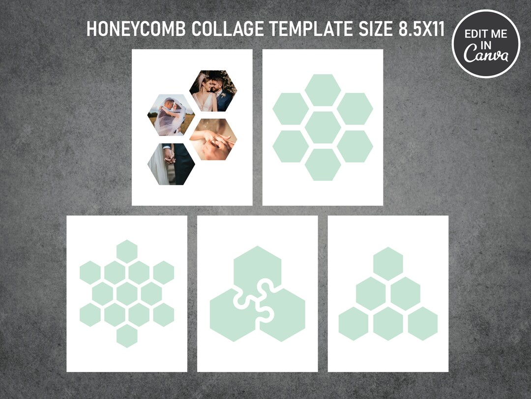 Honeycomb Photo Collage PDF / Pic Collage / Image Collage Template 8 ...