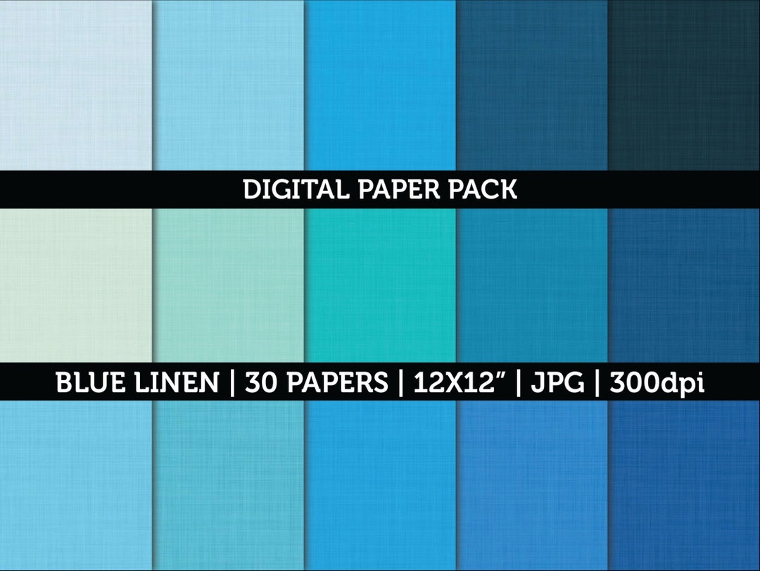 30 Blue Linen Digital Paper Texture Scrapbooking High Quality JPG 300 ...