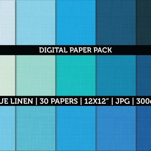 30 Blue Linen Digital Paper Texture Scrapbooking High Quality JPG 300 ...