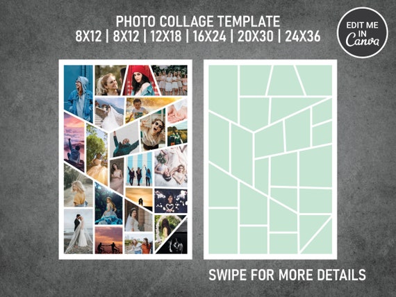 Photo Collage Template for 25 Photos Memorial Collage - Etsy