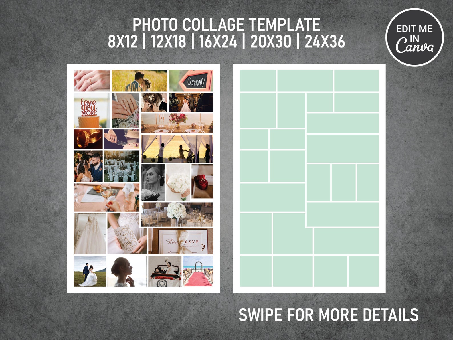 Photo Collage Template for 27 Photos Memorial Collage - Etsy