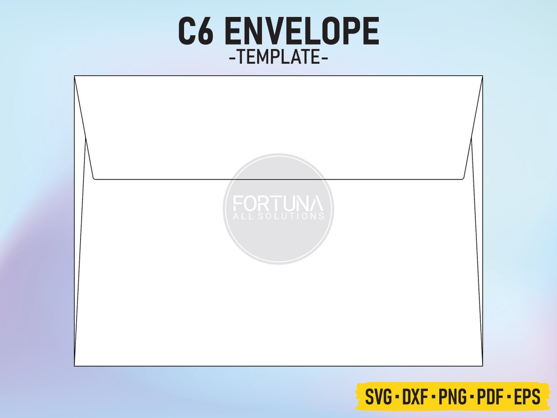 C6 Envelope Template SVG Cut File Vector Cricut Png Dxf Eps | Etsy