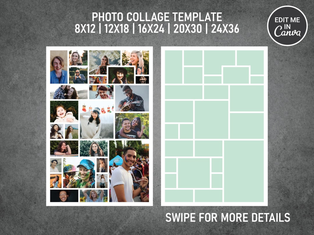 Photo Collage Template for 26 Photos | Memorial Collage | Funeral ...