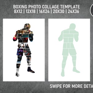 Boxing Photo Collage Template Canva PDF | Memorial Collage 8x12, 12x18 ...